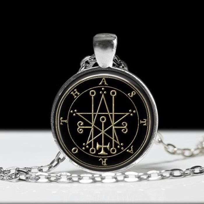 Le logo commun de astaroth symbole pendentif collier art vintage cha î ...