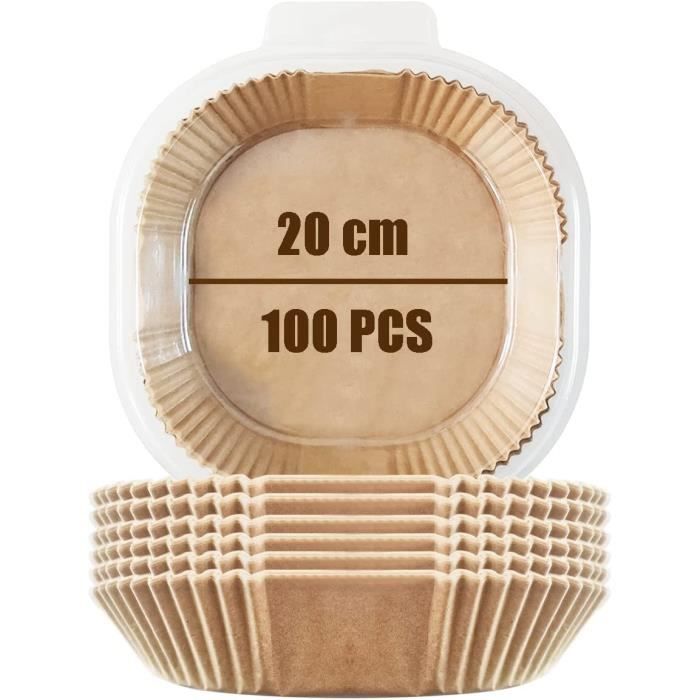 Papier Cuisson pour Air Fryer [100 Pièces], Papier Sulfurisé Jetable ...