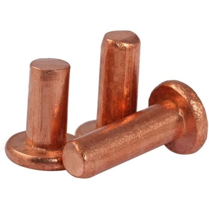 Rivets en cuir, 10 pcs en laiton rivet goujons vis bouton rond anneau ...