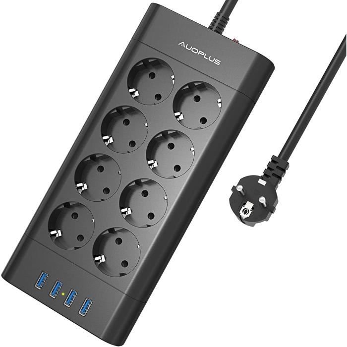 Multiprise Électrique 8 Prises Et 4 Ports Usb (5V-3.1A)Multiprise Usb ...