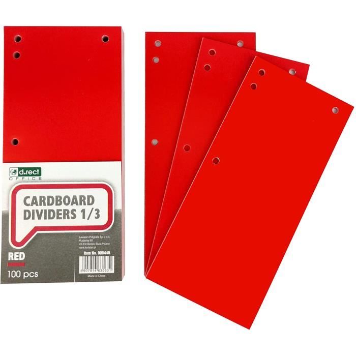 Lot de 100 Intercalaires en Carton | Bandes de Séparation en Papier | 1 ...