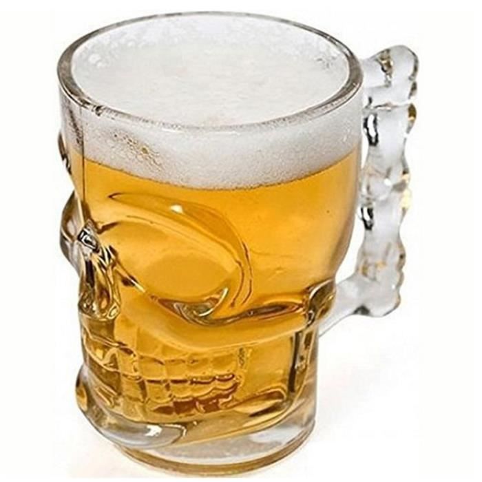 Verre à bière,Chope à bière en verre cristal, 500ml, avec anse, pour ...