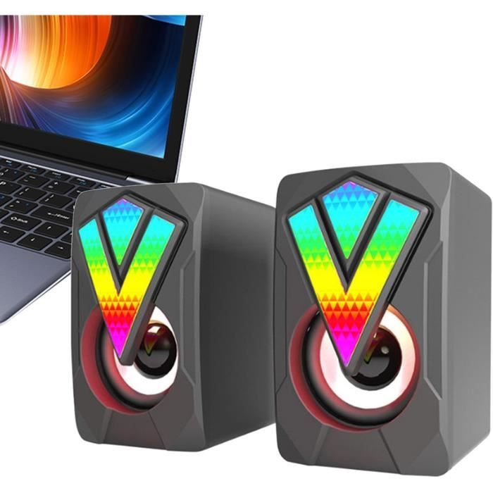 Enceintes d'ordinateur RVB, haut-parleur multimédia RVB - Enceinte USB ...