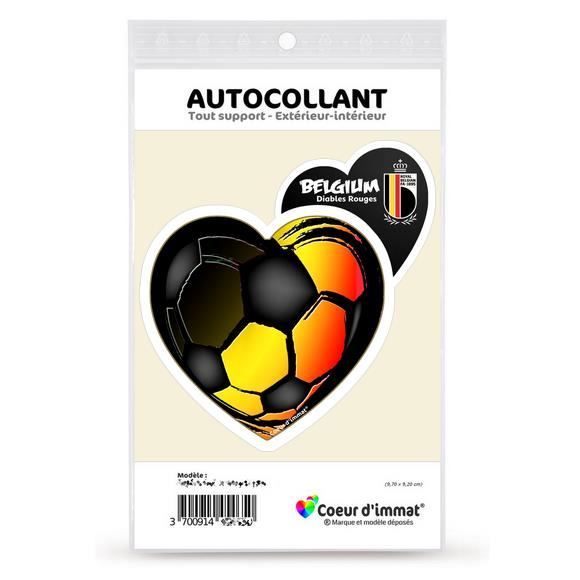 Autocollant Coeur J'aime la Belgique - Diables Rouges - COEUR D'IMMAT ...