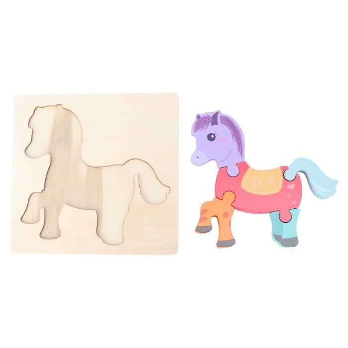 3pcs puzzle en trois dimensions puzzle de dessin animé en bois jouet ...