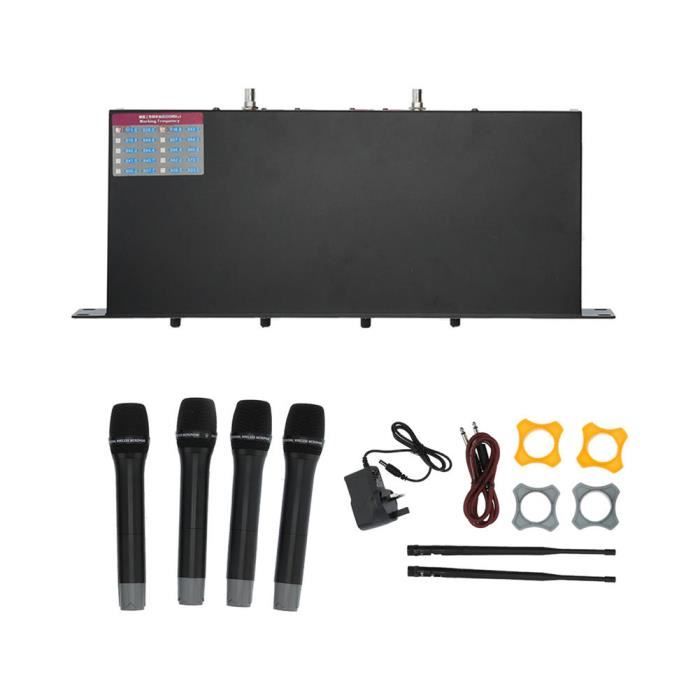 Fydun Système de microphone sans fil 4 canaux Système de microphone ...