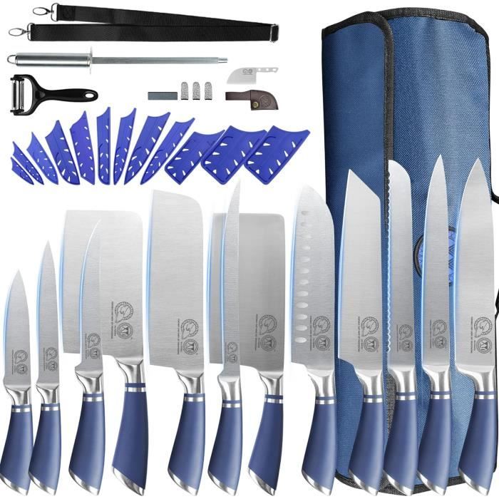 Set De Couteaux De Chef Professionnel, 12 Pièces Set De Couteaux De ...