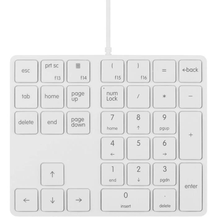 Numeric Keypad Wired Numpad 34 Touches Clavier Portable Usb Externe ...