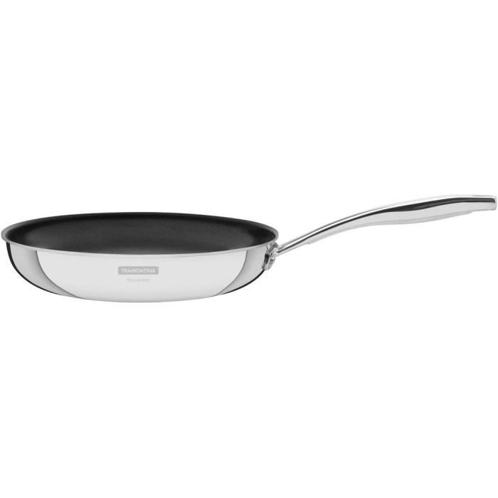 Poele induction 26cm inox, GRANO, acier inoxydable et triple épaisseur ...