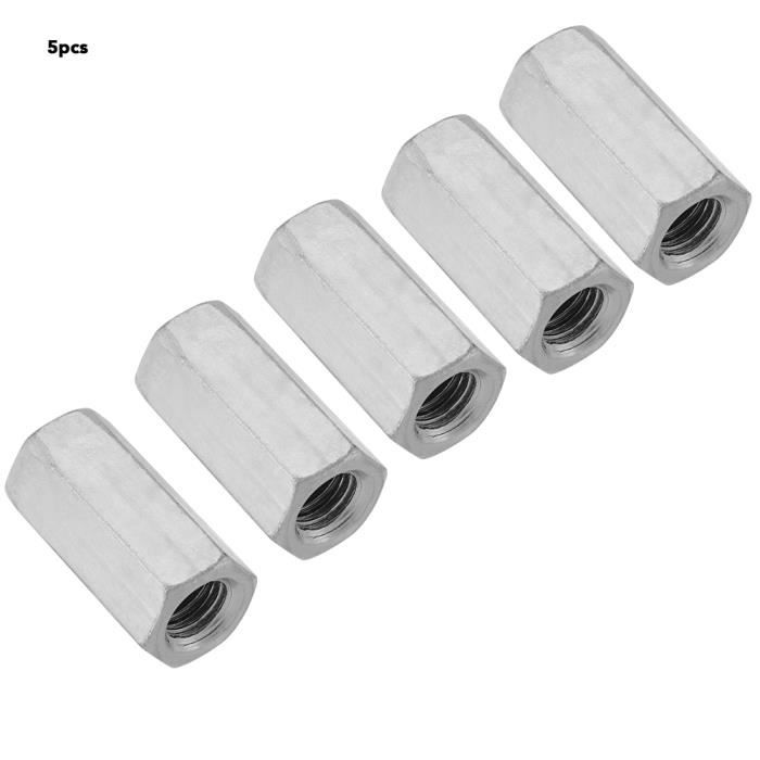 TMISHION Écrou de tige longue 5 pièces longue tige écrou hexagonal manchon hexagonal écrou ...