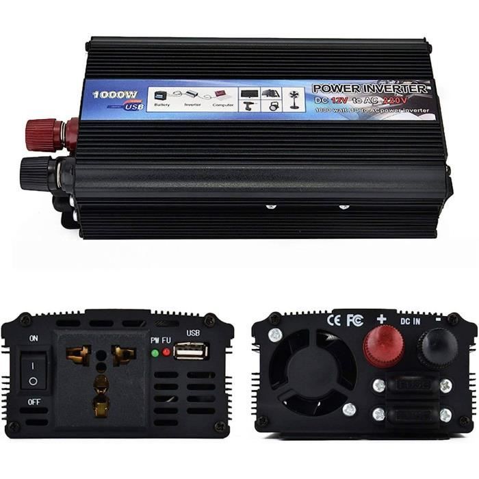 1000W Convertisseur 12V À 220V Ac Transformateur Avec Port Usb Et Adaptateur De Voiture ...