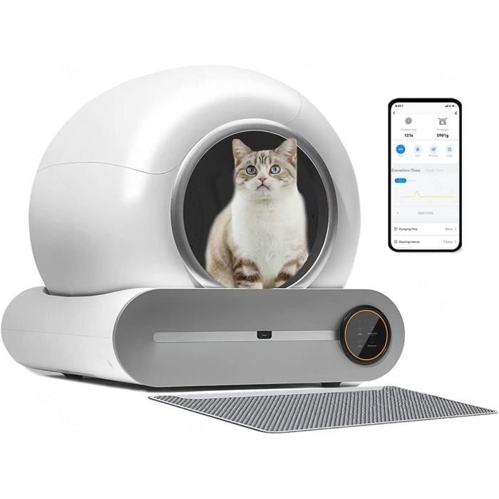 Litière À Nettoyage Automatique, Litiere Automatique Chat -65L+9L ...