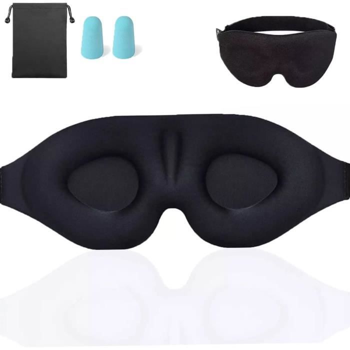 Version Améliorée Masque De Sommeil, 3D Masque De Nuit Noir, Cache Yeux ...