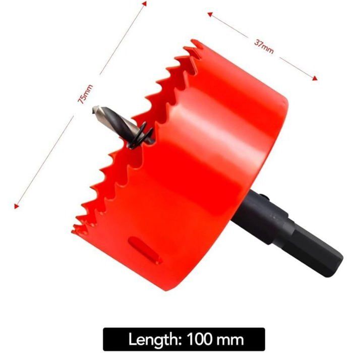 Scie Cloche 75mm Placo Universelle M42 HSS Bi-Métal HSS Fraise Cloche ...