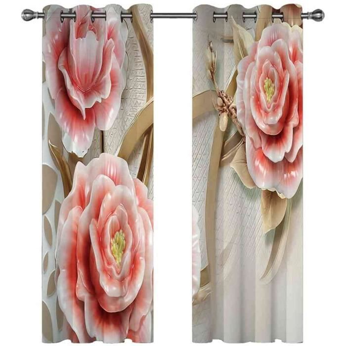 Rideau Occultant Isolant Thermique Rideaux À Oeillets,3D Jade Sculpture ...