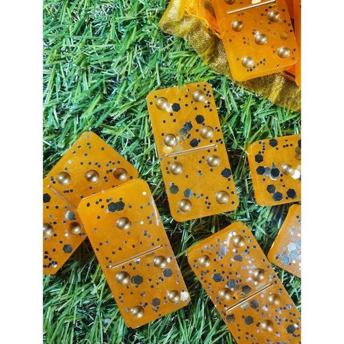 Jeu de société - Jeu domino - Orange - Résine epoxy - 2 joueurs ou plus ...