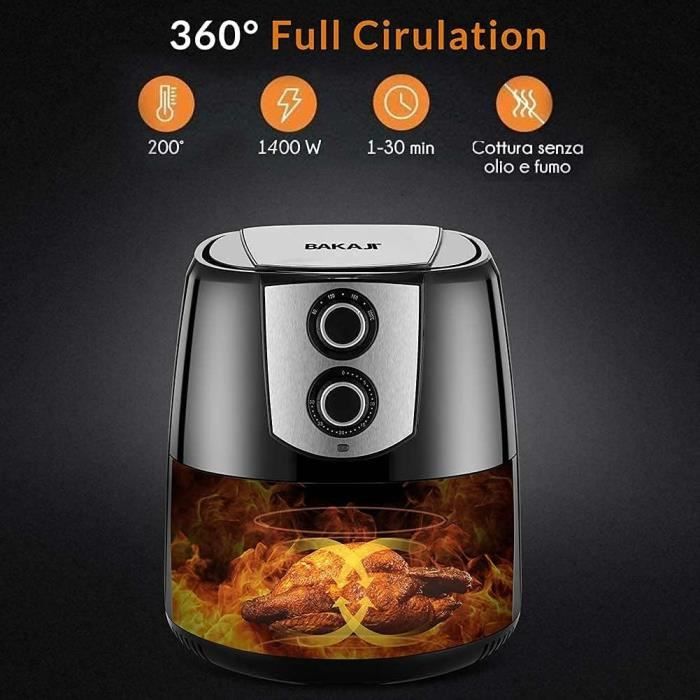 Friteuse À Air Chaud Sans Huile Airfryer 4,4 L Frigge Cuisinière Rôtie ...