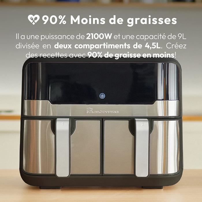 MasterPRO Rocket Duo 900 Friteuse sans Huile Noir Contenance 9 L et ...