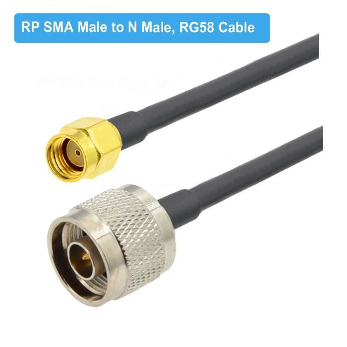 Sma m à n femelle - 50 cm - Adaptateur Rf Rg58 Type N Mâle-femelle Vers Sma Mâle, Câble Coaxial ...
