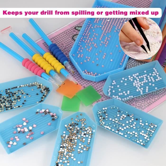Outils De Peinture Diamant,15 Pcs Diamond Painting Accessoires,Avec Point Stylo Rapide,Colle ...
