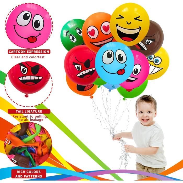 Ballons Anniversaire Emoticône Ballons Gonflables Multicolores Pour ...