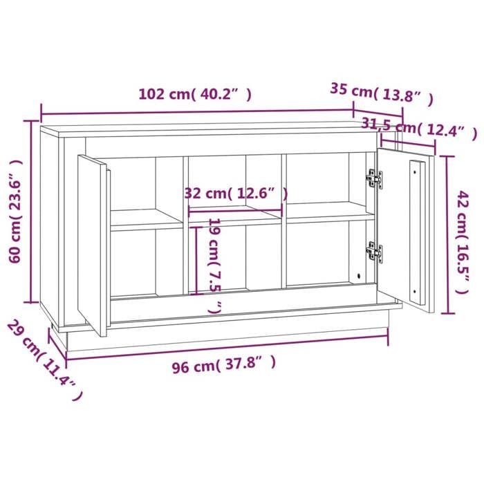 [94834]Buffet Bahut MEUBLECHIC, commode meuble de rangement, chêne ...