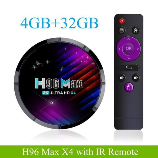 Ue Plug - 4 Go 32 Go - Boîtier Smart TV H96 MAX X4 Amlogic S905X4 ...