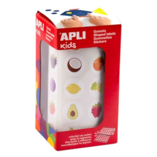 Rouleau de gommettes rondes - 20 mm - Motif fruits - Apli - Cdiscount ...