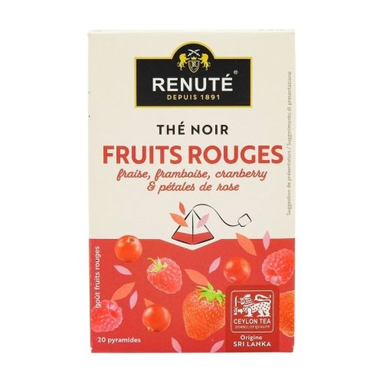 Renuté - Thé noir aux fruits rouges - 20 sachets - Boîte 32g ...