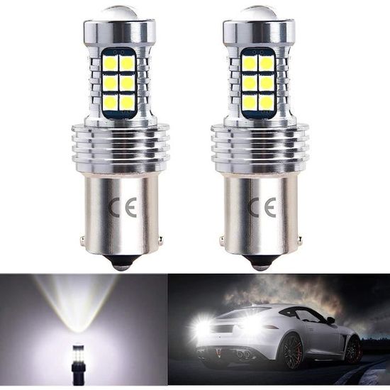 1156 P21w Ba15s 12v-24v LED Ampoule Voiture, 1200 Lumen Blanc 6500K ...