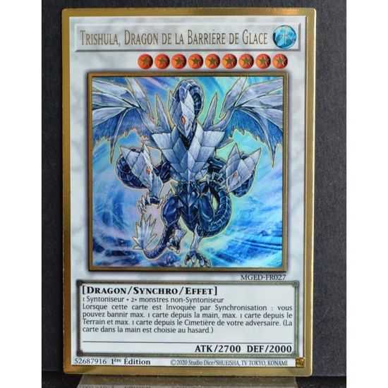 Carte YU-GI-OH MGED-FR027 Trishula, Dragon de la Barrière de Glace 1ED NEUF FR - Cdiscount Jeux ...