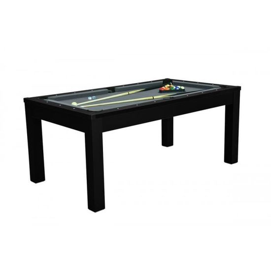 Table à manger convertible en billard 6FT - Meyer - Noir - Tapis Gris ...