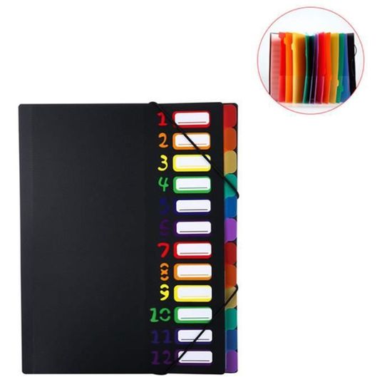 Trieur accordéon A4 12 compartiments Pochette extensible pour classer ...