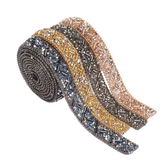 Fdit Ruban Strass Bling 4 pièces cristal strass ruban auto-adhésif ...