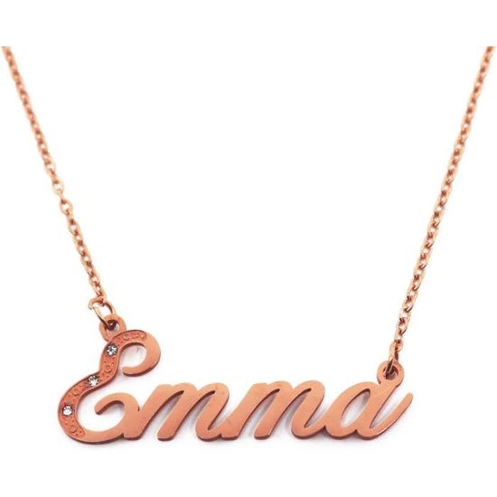 Emma Collier Prénom Personnalisé Plaqué Or Rose Cristaux Inc ...