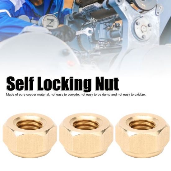 Écrous M3 - M4 - M5 - M6 50pcs écrou autobloquant en cuivre pur Durable ...