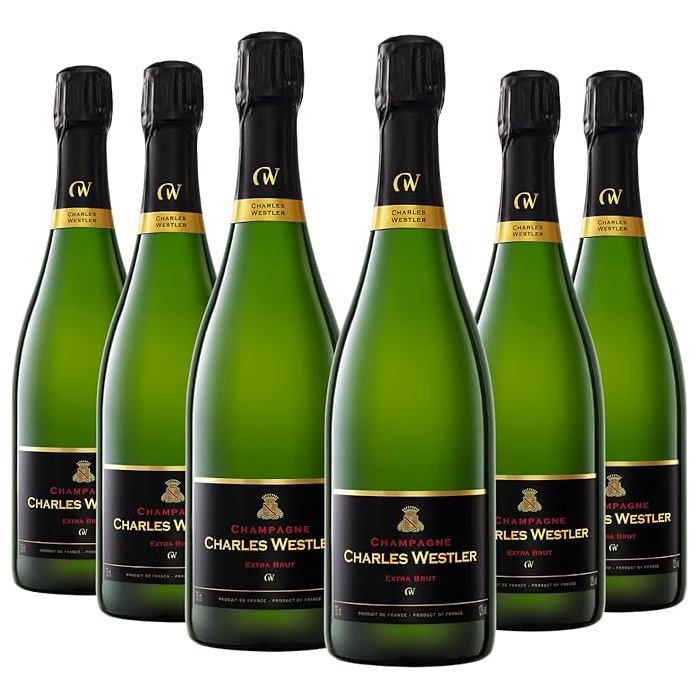 Champagne Charles Westler Extra-Brut - lot de 6 - La cave Cdiscount