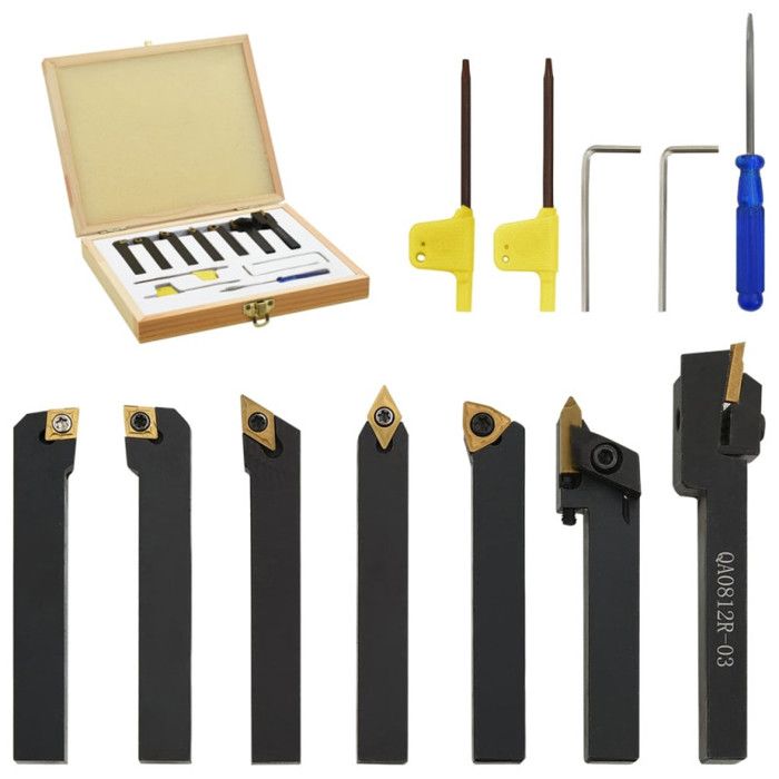 Jeu d'outils de tournage indexables 12 pcs 8x8 mm 70 mm - Cdiscount Bricolage