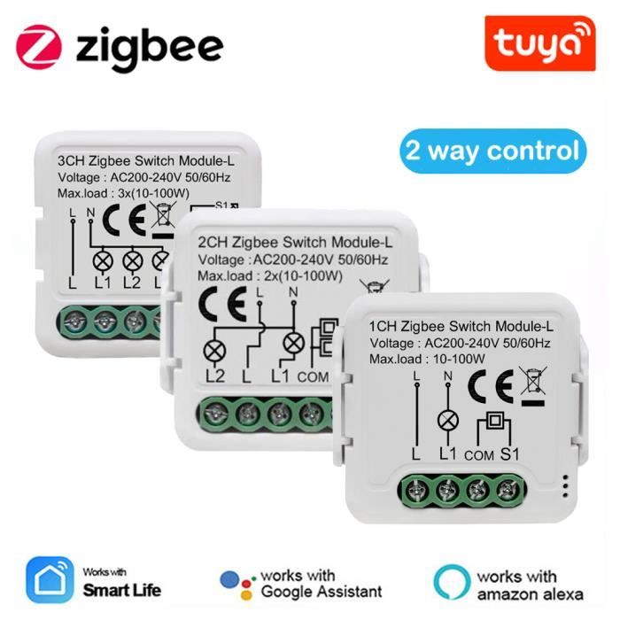 3 pièces-Commutateur ZigBee 2CH-L-Tuya Smart Zigequation 3.0 Switch ...