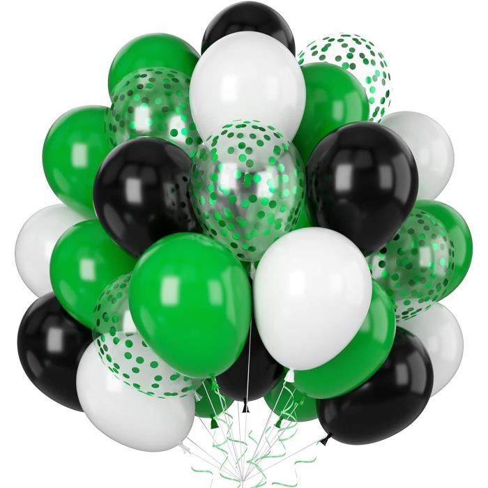Ballons Verts Et Blancs 30Pcs Confettis Ballons Verts Ballons Lumineux ...