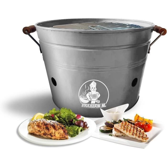 Barbecue De Table Au Charbon De Bois - Grand Barbecue Rond - Portable ...