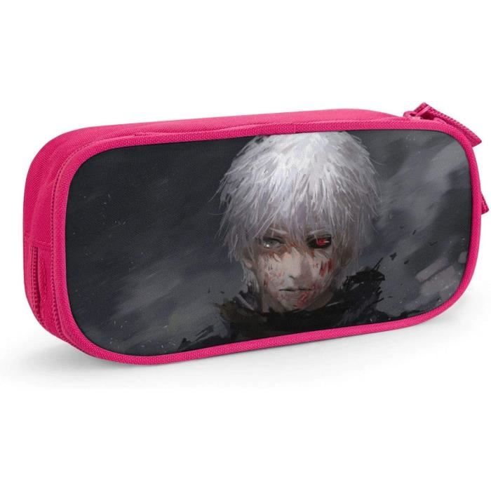 Trousse Ken Kaneki Rose - Ken Kaneki - Etui à stylo en cuir - Noir ...