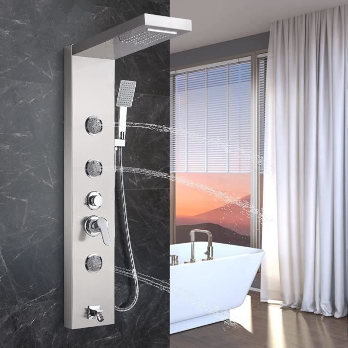 TJS-Colonne de douche hydromassage douche fixe avec 4 massages dorsaux ... TJS-Colonne de douche hydromassage douche fixe avec 4 massages dorsaux ...