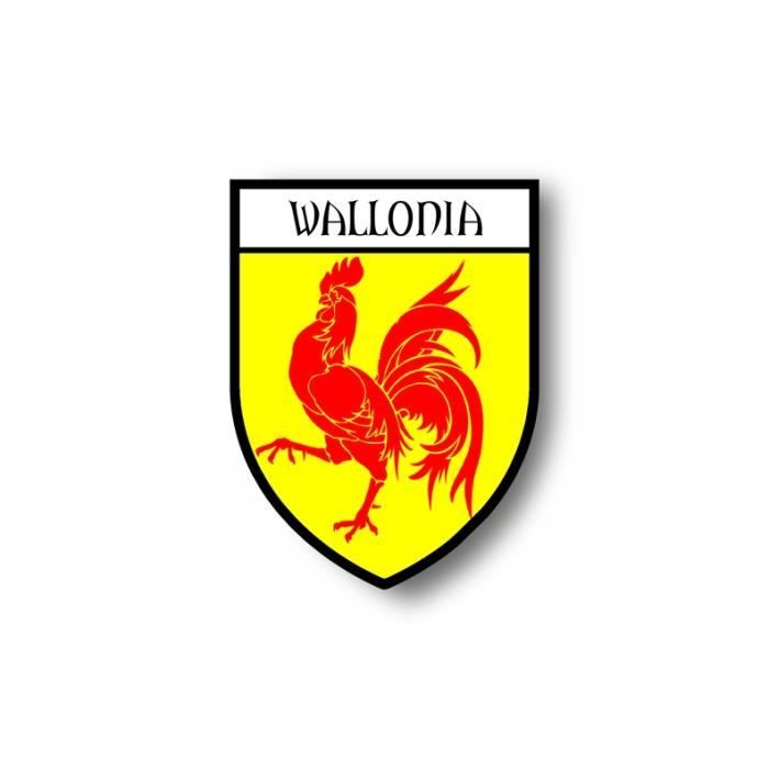 Autocollant sticker voiture moto blason ville drapeau wallonie wallon ...