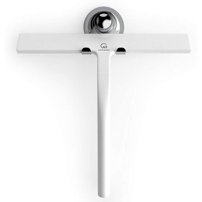 GÜTEWERK Raclette de Douche avec Support Ventouse - 23 cm Blanc ...