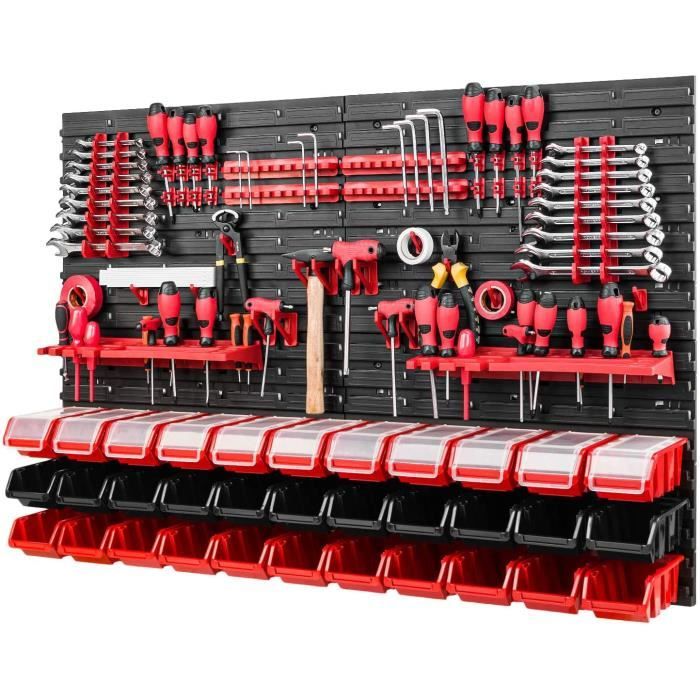 Mur à outils – 1152 x 780 mm – Système de rangement – Panneau perforé ...
