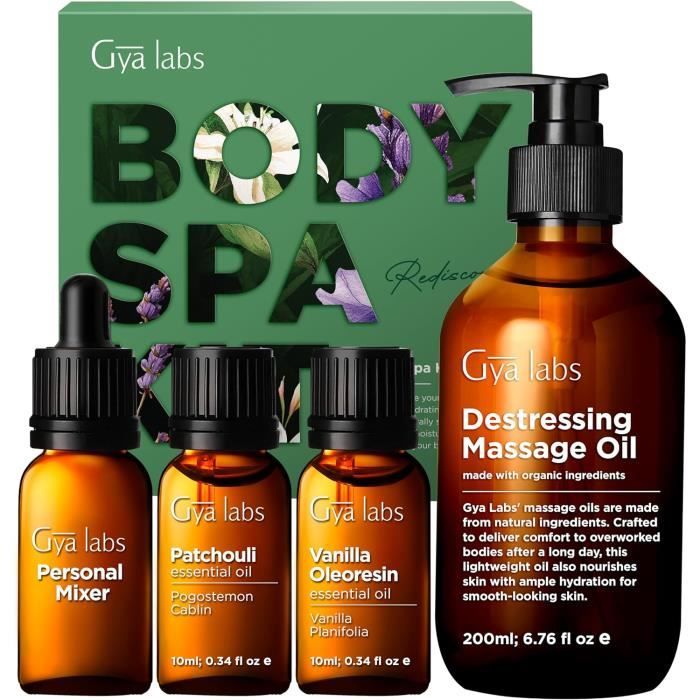 Body Spa Kit (Lot De 4) - Parfums Naturels De Vanille, De Patchouli Et ...