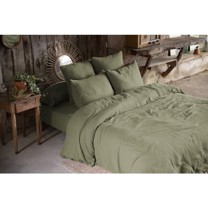 Pack gaze de coton — Parure de couette 220 × 240 cm + drap housse 140× ...