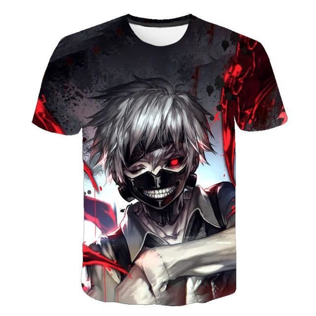 T shirt dessin animé,Mode t-shirts Tokyo Goule t-shirt Hommes Sang T ...