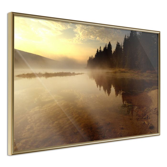 Affiche Murale Encadrée "Fog Over the Water" 60 x 40 cm Or - Cdiscount ...